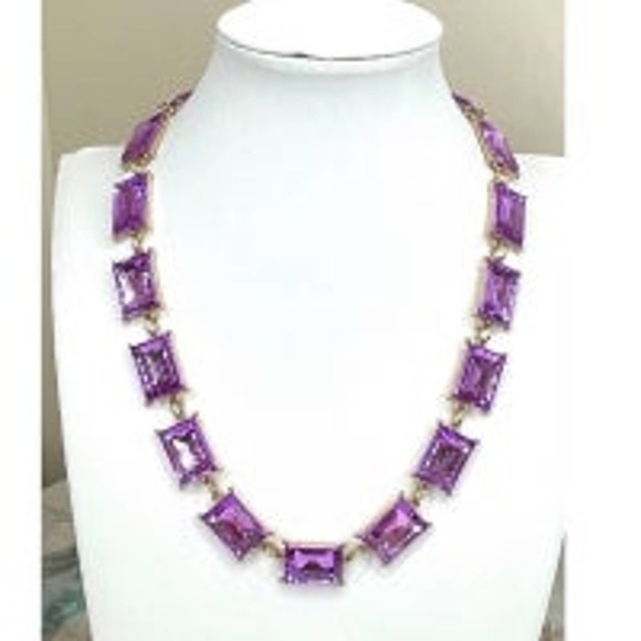 Boutique | Jewelry | New 6 18 2 Necklace Purple Amethyst Rhinestone ...